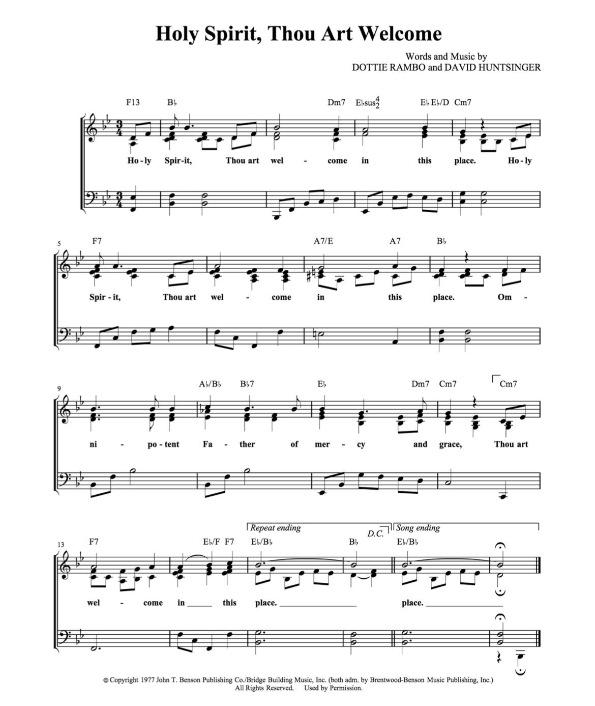 Holy Spirit, Thou Art Welcome